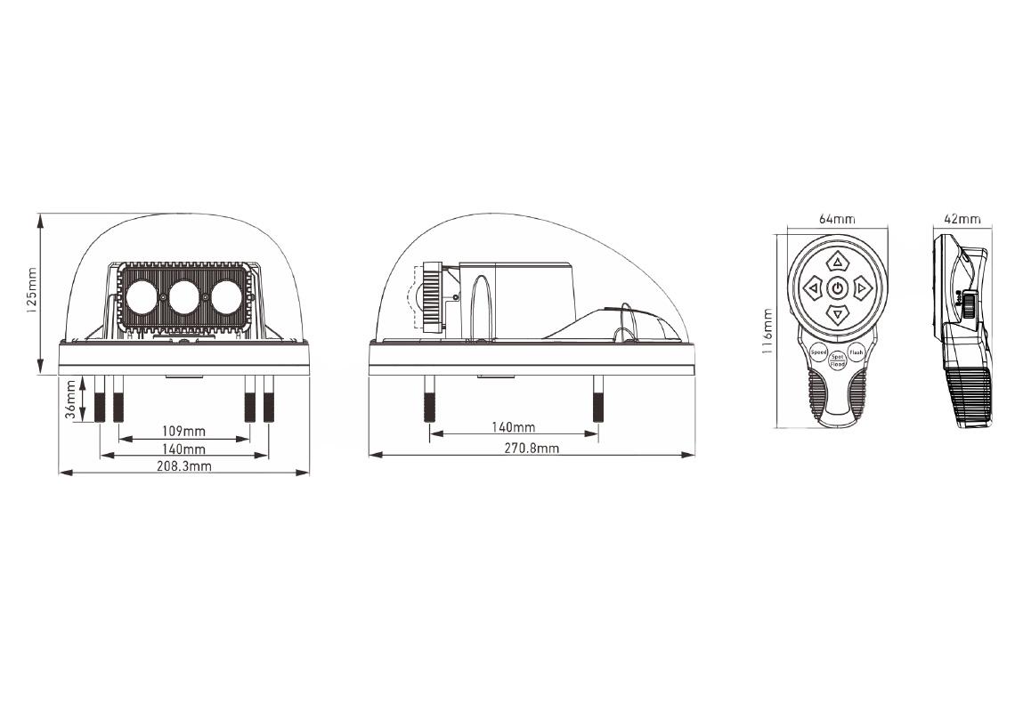 360° motorized LED searchlight - Vignal| Vignal Group