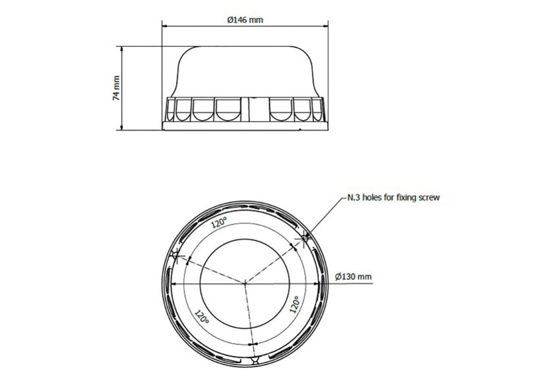 LED Beacon to be screwed rotating, amber - Vignal| Vignal Group
