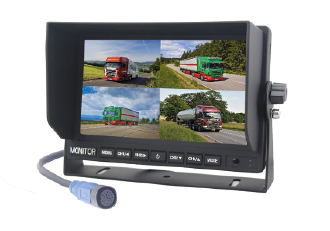 Complete Wired Kit with AHD 7" quad view screen and HD 1080P stainless ...