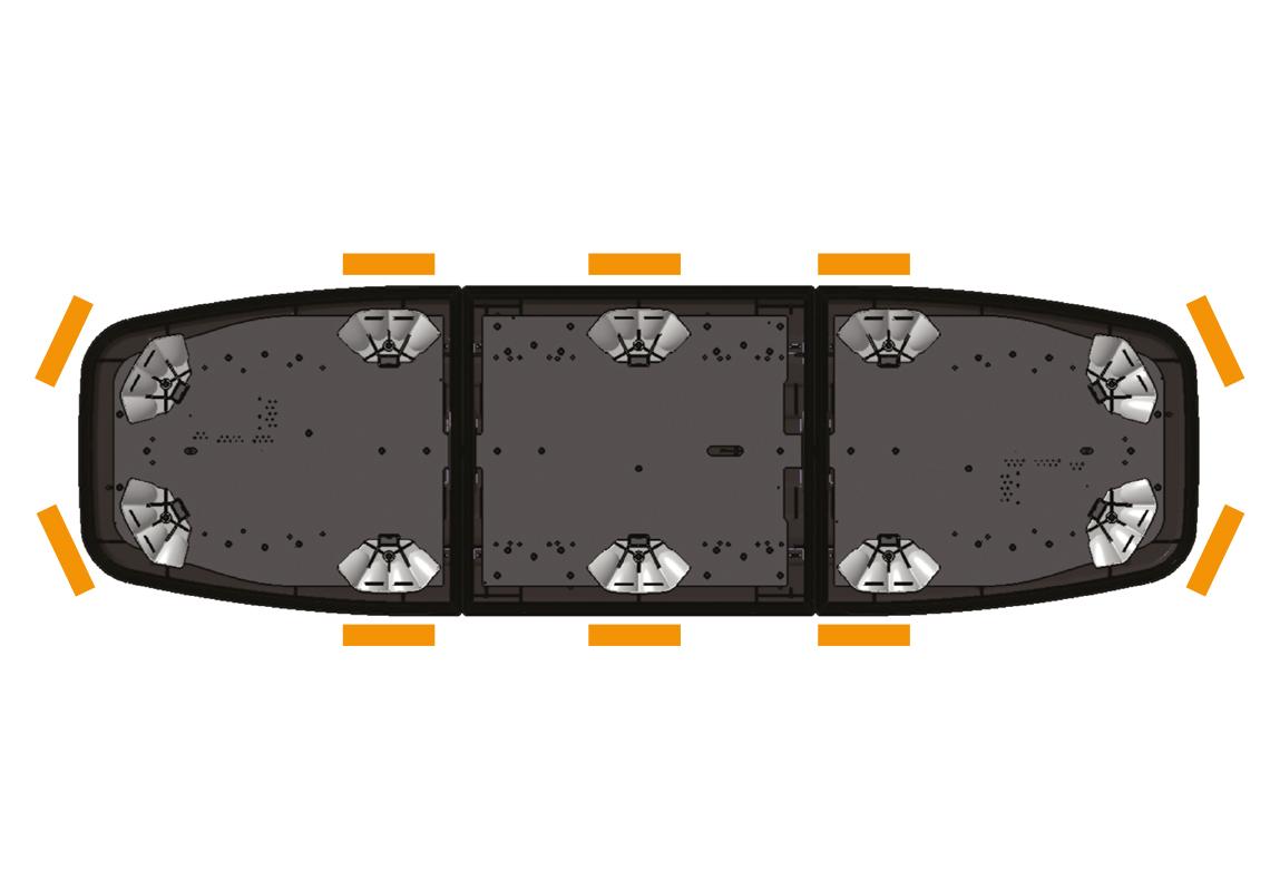 Rampe lumineuse extra-plate LED ambre 950 mm - Vignal| Vignal Group
