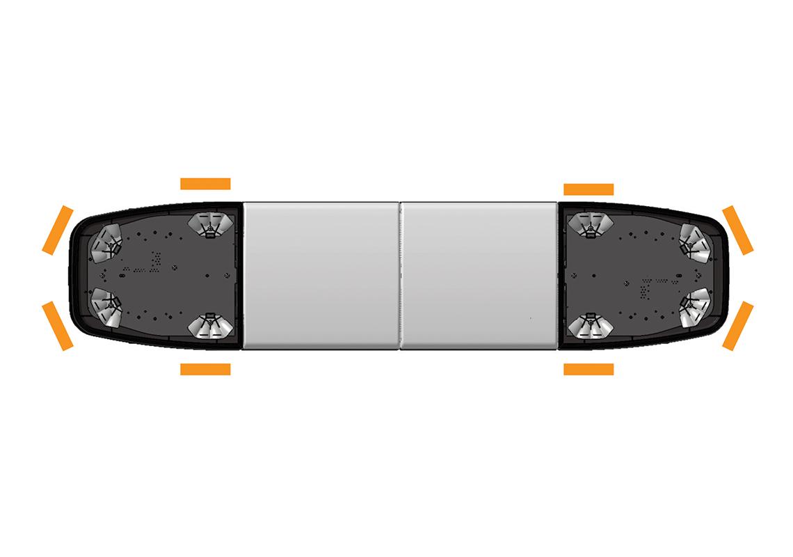 Extra-flat LED amber lightbar white center module 1250 mm - Vignal ...