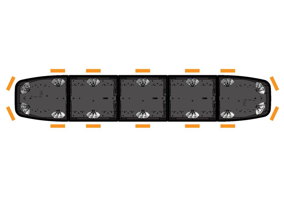 Extra-flat LED amber lightbar 1550 mm - Vignal| Vignal Group