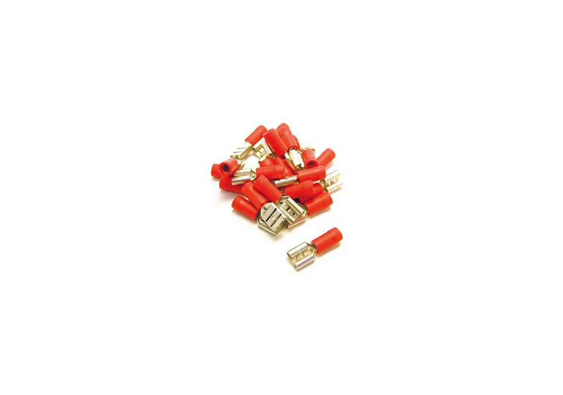 100 PRE-INSULATED RED PVC SLEEVE LUGS - CABLE CROSS-SECTION: 0.25-1 ...