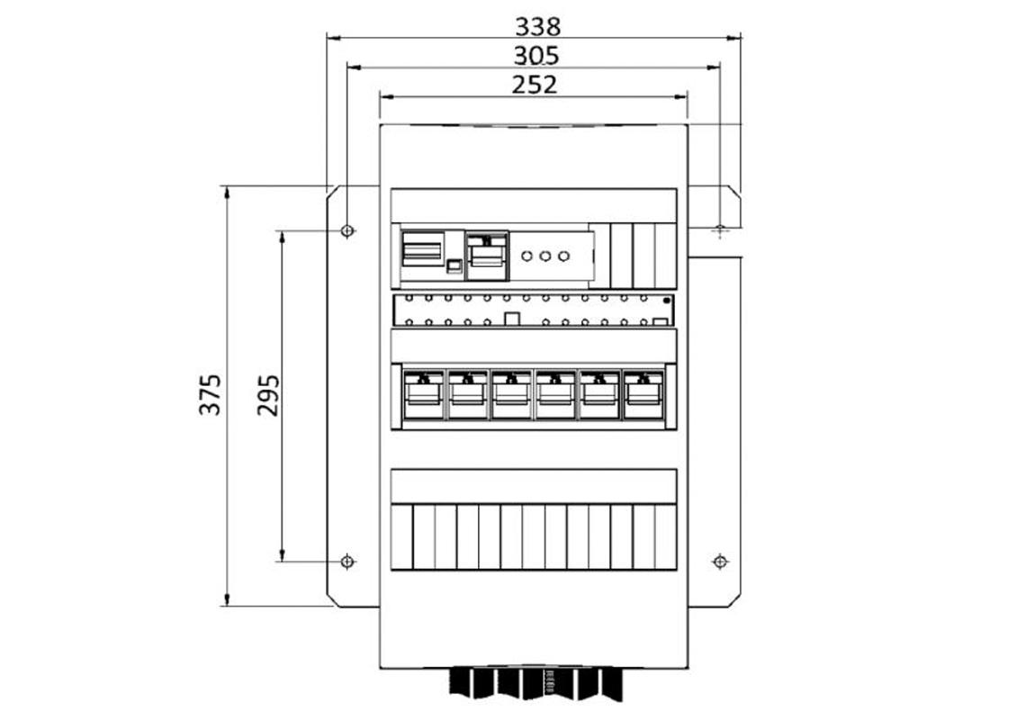 distribution panel dimensions