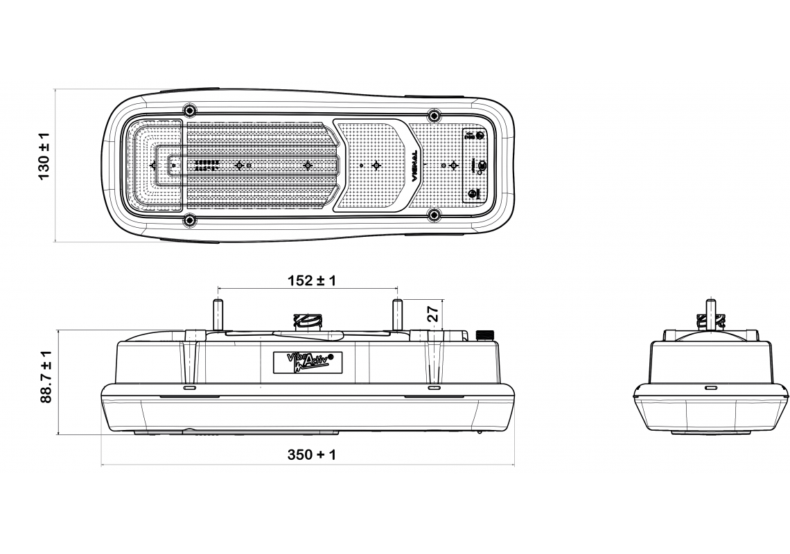 Left Horizontal tail light IVECO daily - Vignal| Vignal Group