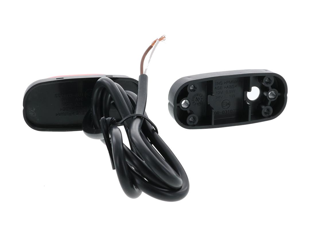 End outline marker lamp LED 12/24V cristal + red - Vignal| Vignal Group