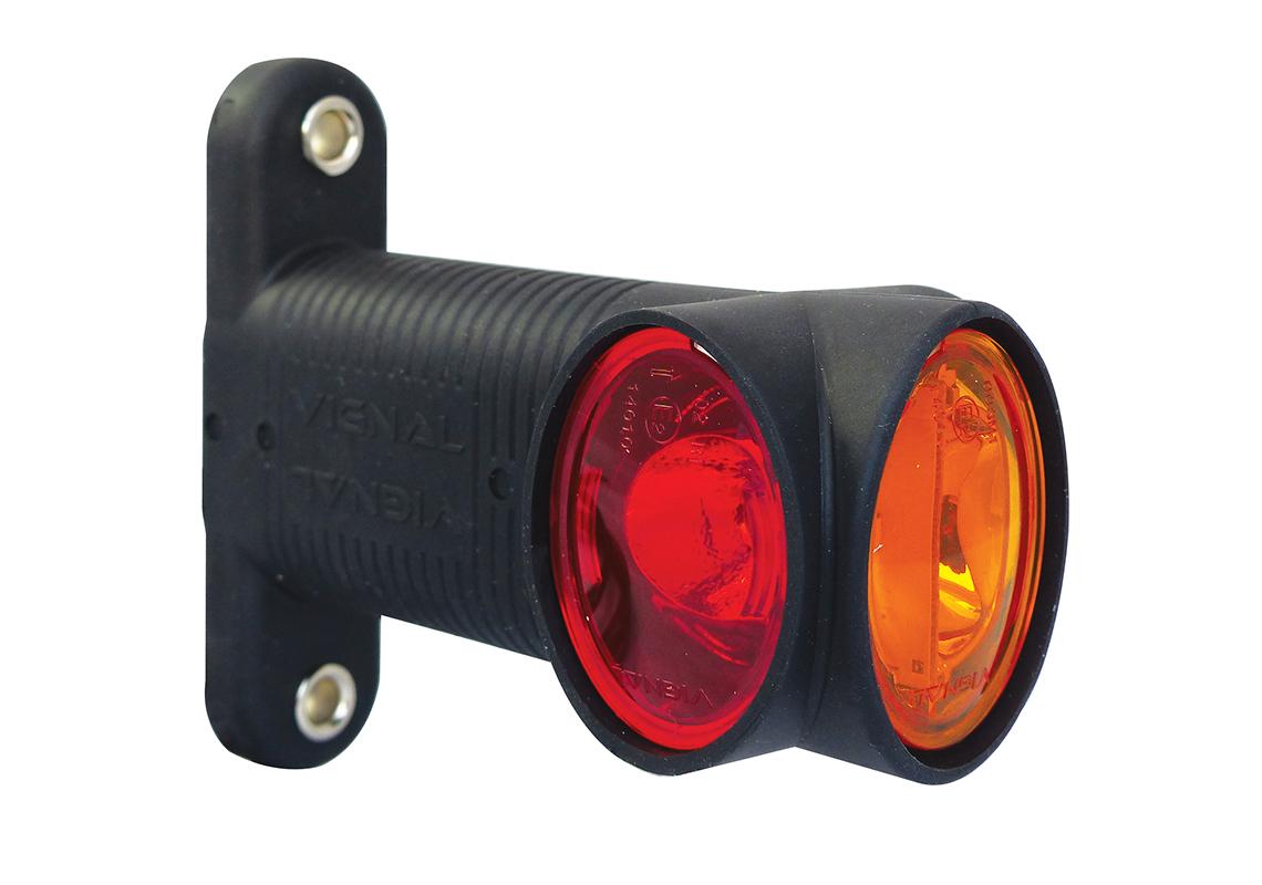 End outline marker lamp symmetrical LED 12/24V cristal + red + amber ...