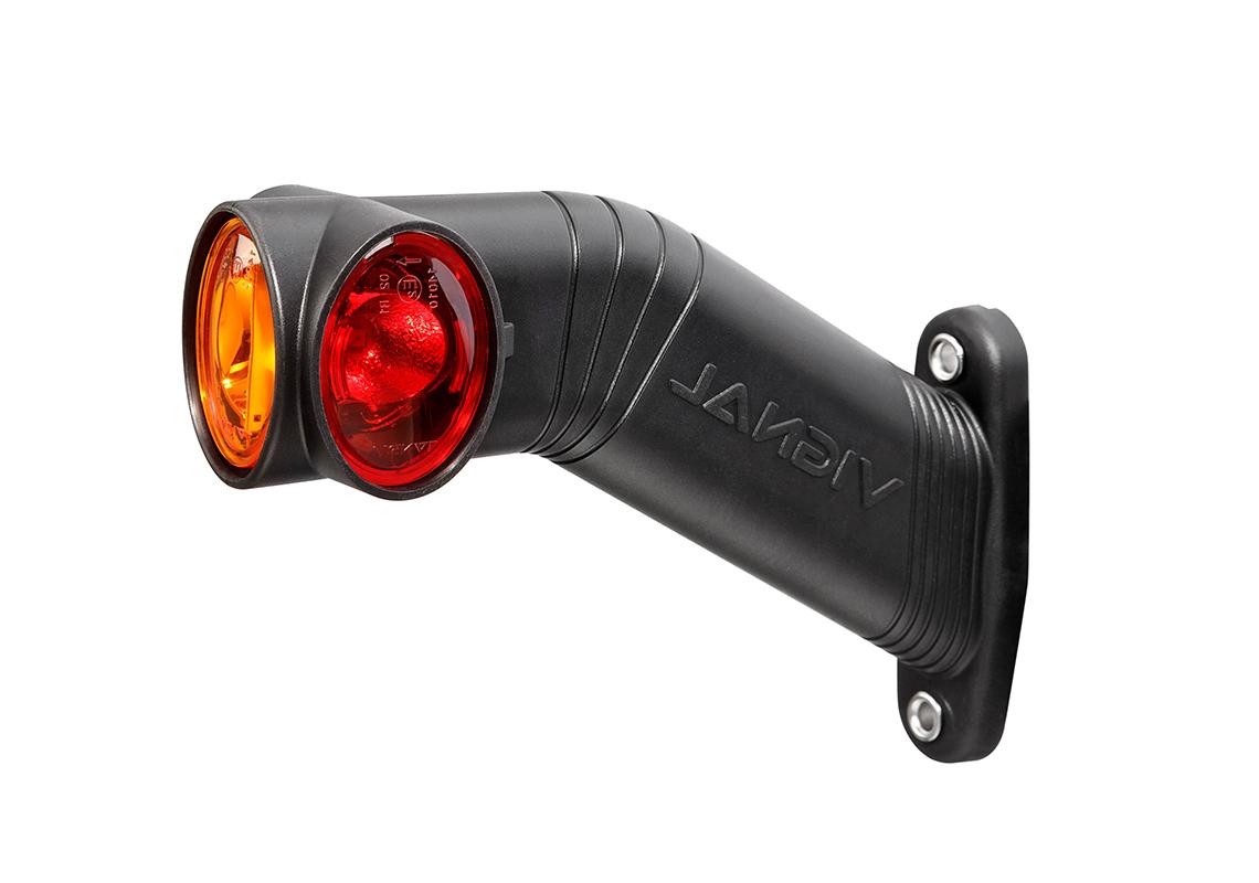 Left End outline marker lamp LED 12/24V cristal + red + amber - Vignal ...