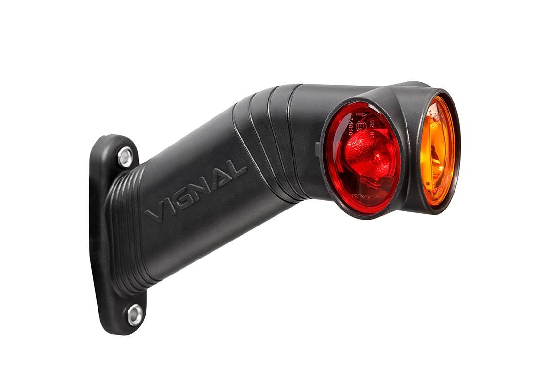 Right End outline marker lamp LED 12/24V cristal + red + amber - Vignal ...