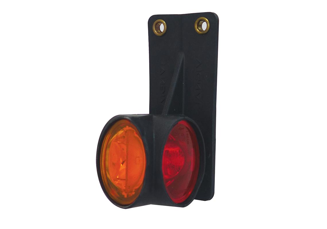 Left End outline marker lamp LED 12/24V cristal + red + amber - Vignal ...