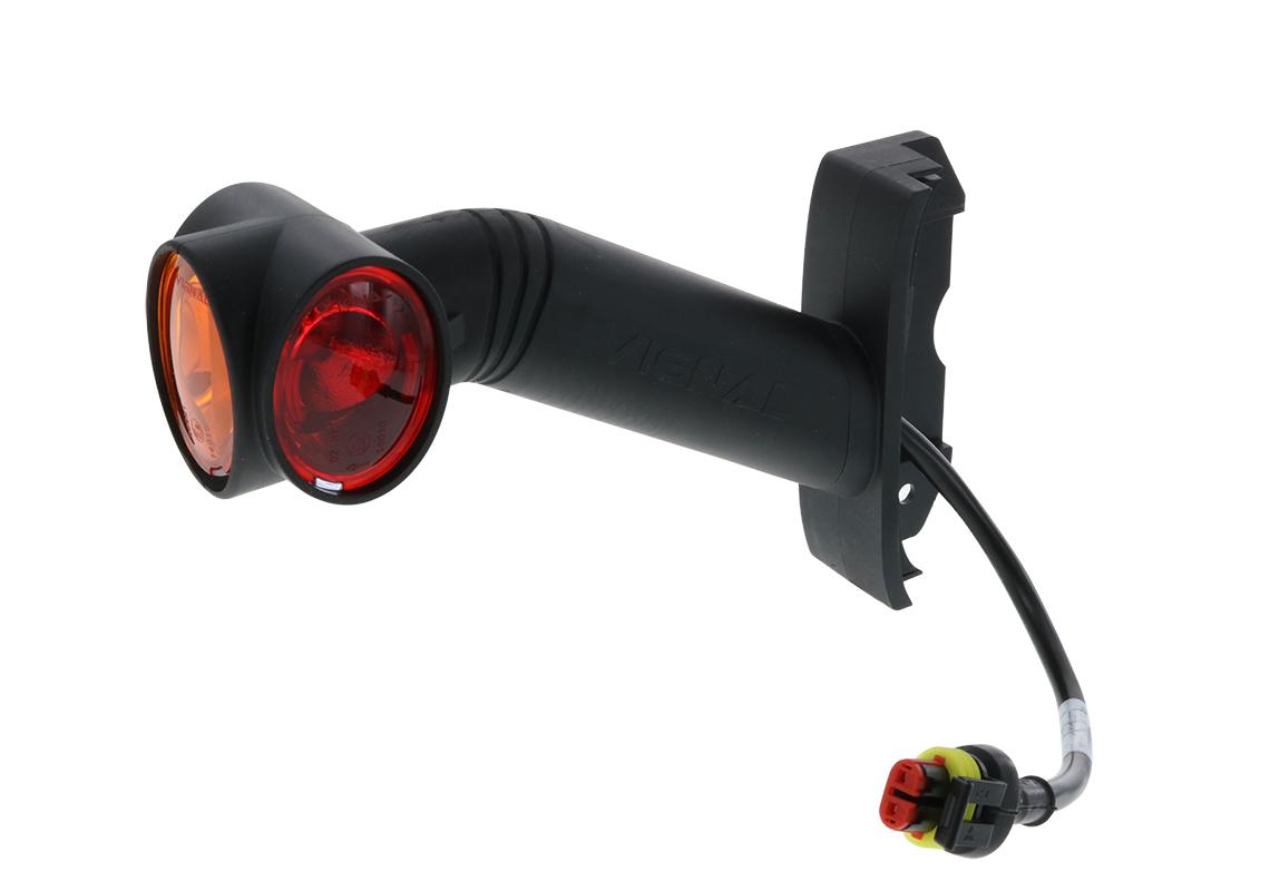 End outline marker lamp LED left side 12/24V cristal + red + amber ...